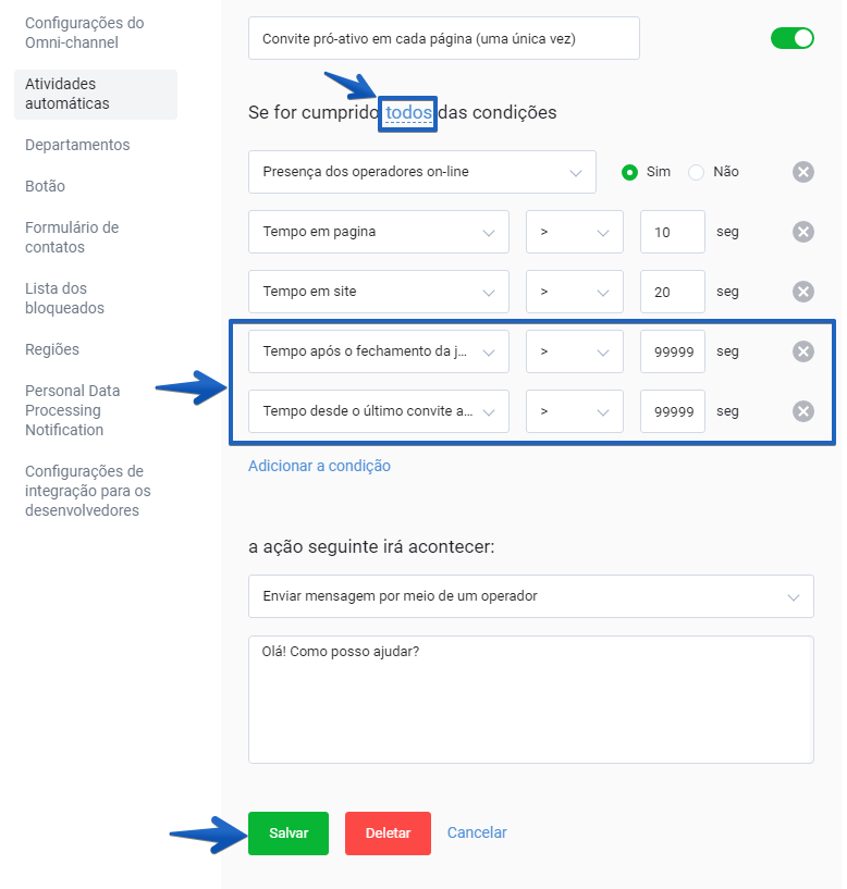 Como fazer o convite pró-ativo ser enviado apenas uma vez