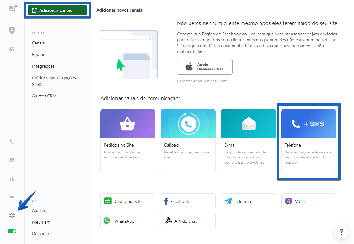 Como conectar seu número via SIP