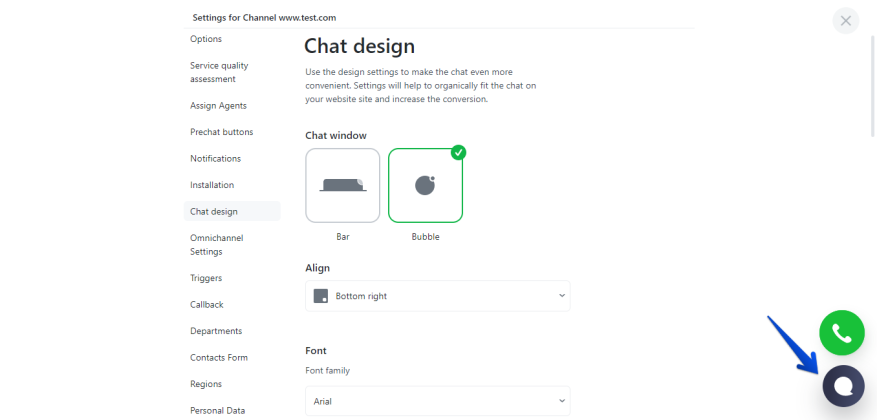 How to change design of chat on your website