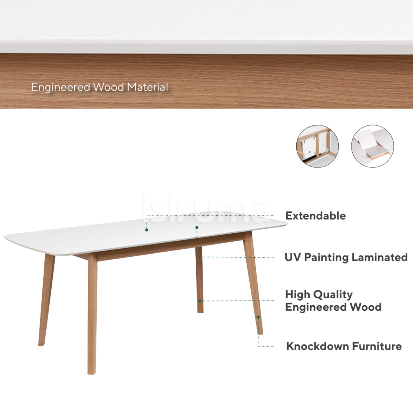 Garvin Dining Table Wj T2yze · Isiruma - Furnitur & Dekorasi Rumah
