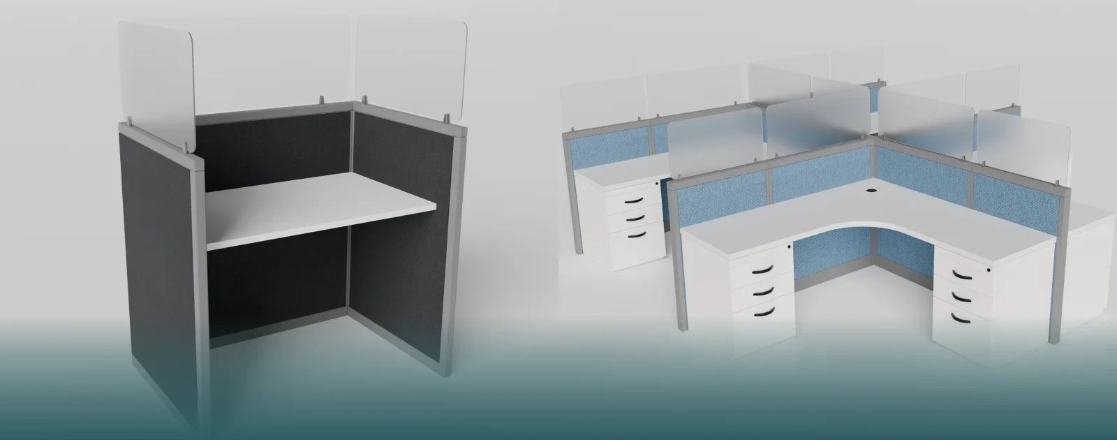 Floating Glass Panel Cubicles | eltru