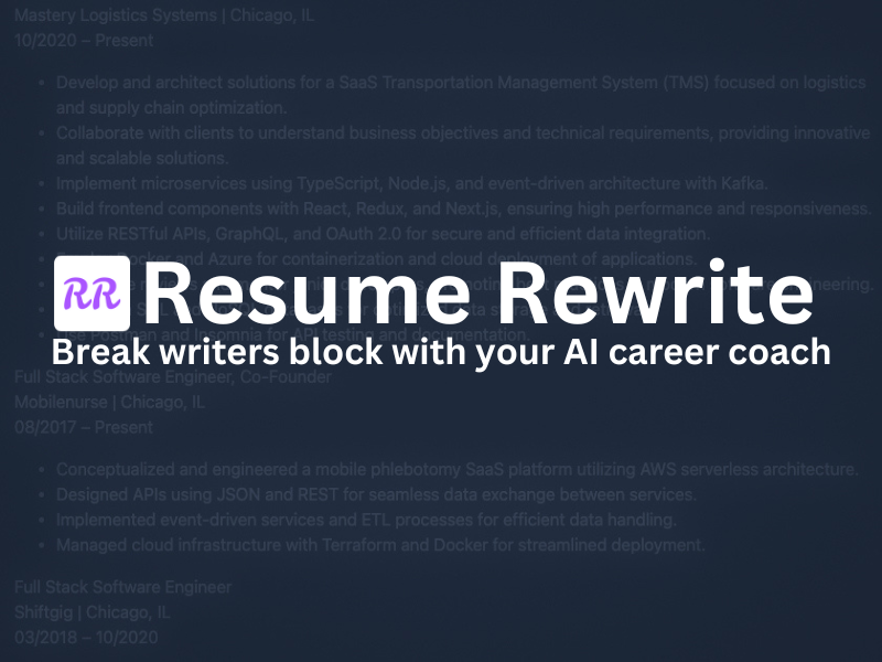 Resume Rewrite - AI powered career coach