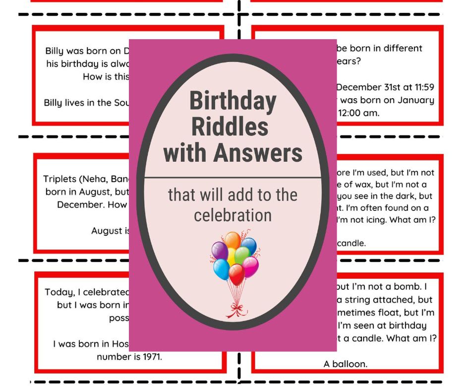 Birthday Riddles With Answers That Will Add To The Celebration Birthday Riddles With Answers That Will Add To The Celebration