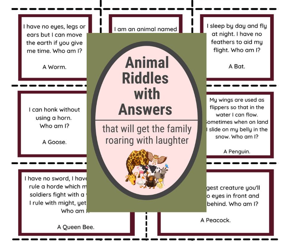 50 Animal Riddles With Answers For Kids Adults PRINTABLE 50 Animal Riddles With Answers For Kids Adults PRINTABLE