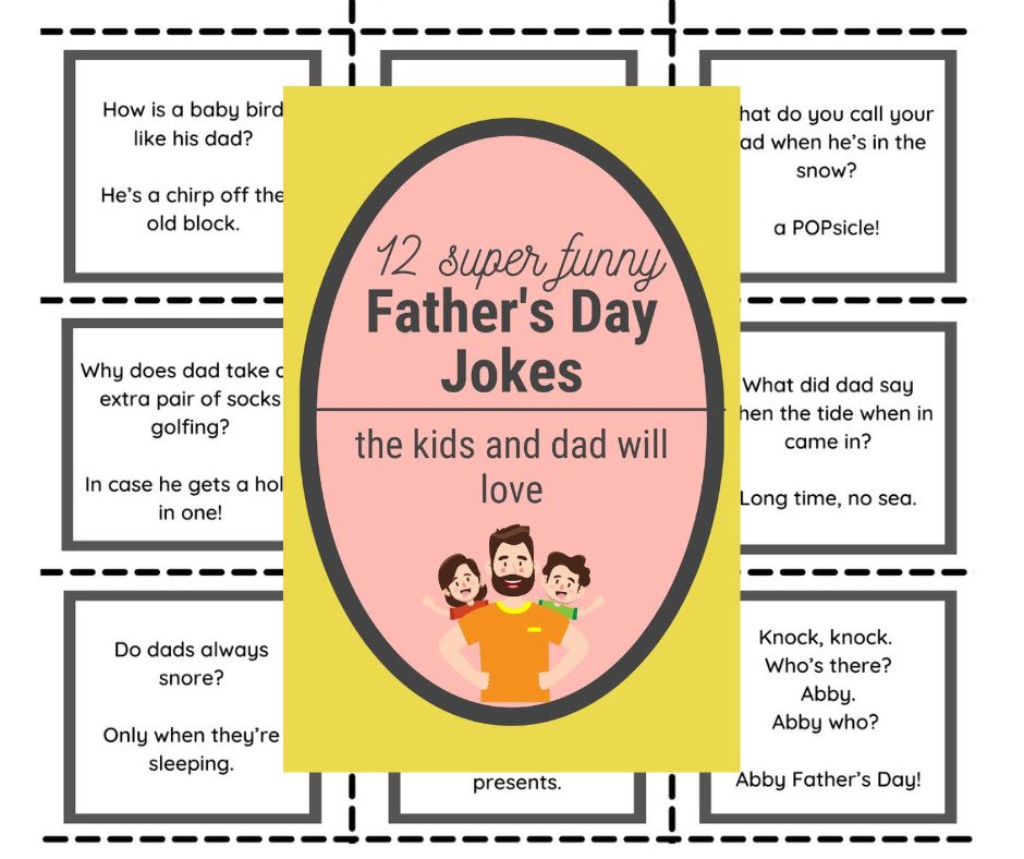 Funny PRINTABLE Father's Day Jokes for Kids and Dads 2024