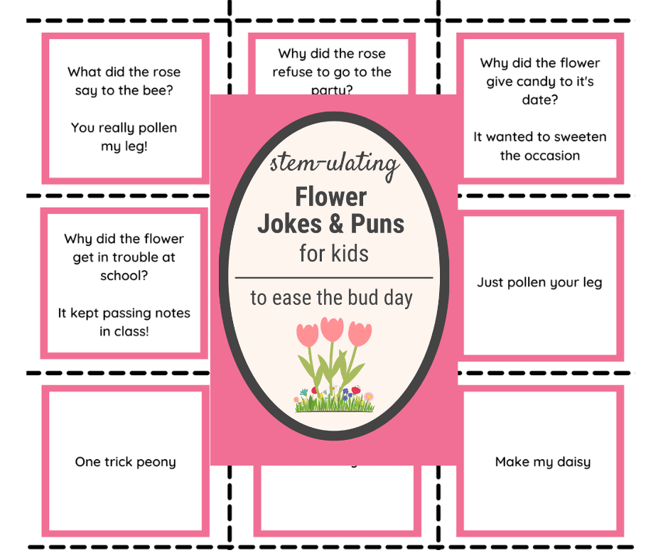 73 Super Sweet Flower Jokes and Flower Puns PRINTABLE