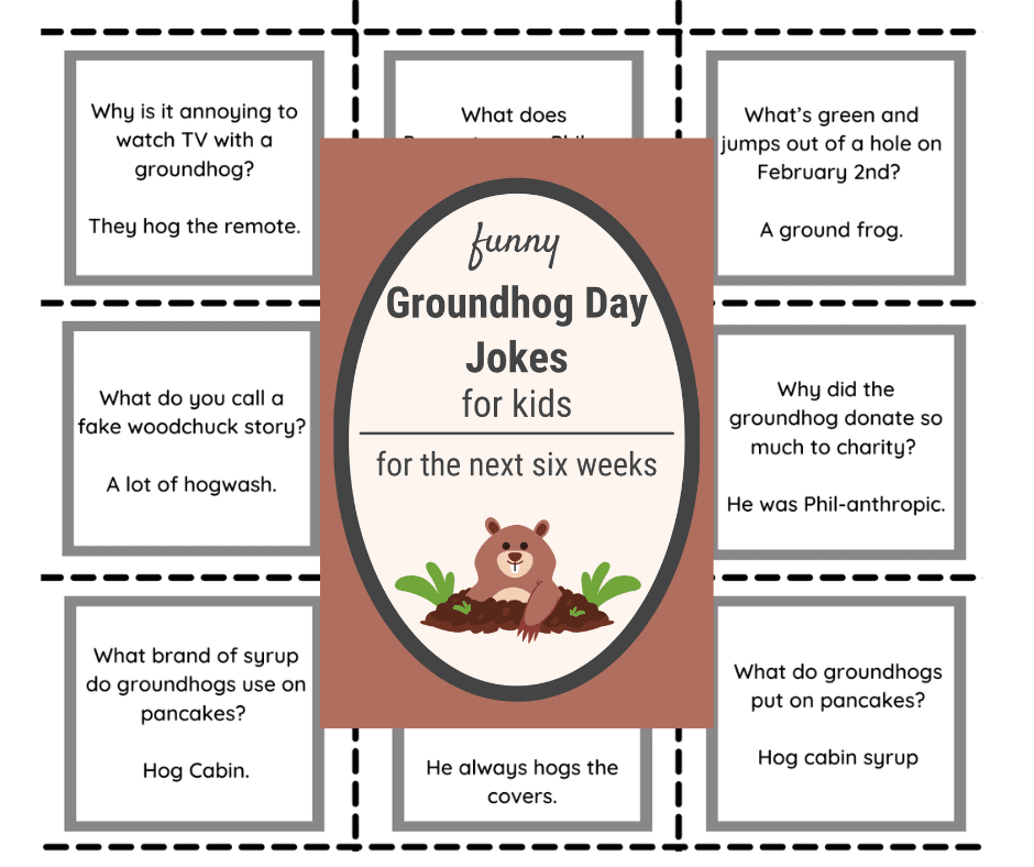 43 Super Silly Groundhog Day Jokes for Kids PRINTABLE
