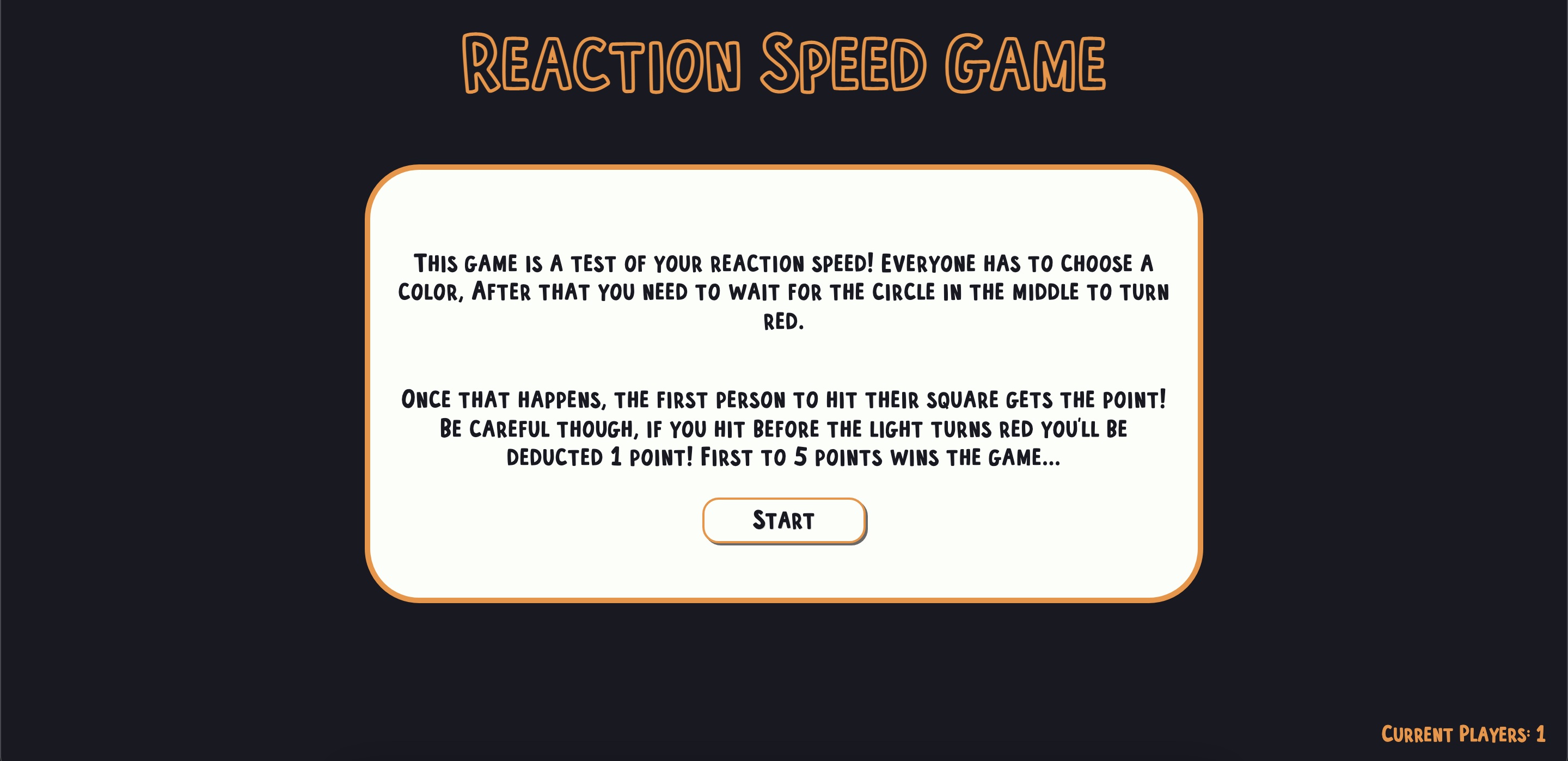 GitHub - alistairjoelquinn/reaction-speed-game: Group game to test ...