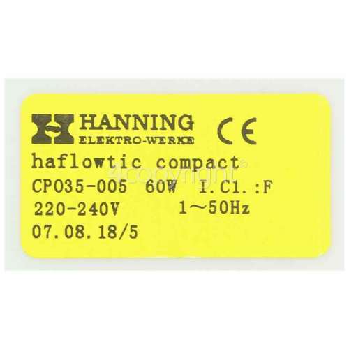 Hotpoint Wash Motor / Pump : Hanning CP035-005 60W | www.4hotpoint.co.uk