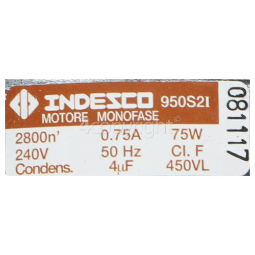 Hotpoint Recirculation Wash Pump Motor : Indesco 950S2I 2800n ( Rpm ...