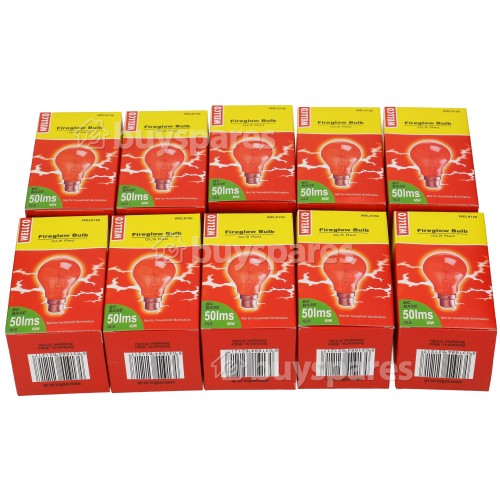 Wellco Bulk 60W BC (B22D) GLS Fireglow Bulb (Pack Of 10) | BuySpares