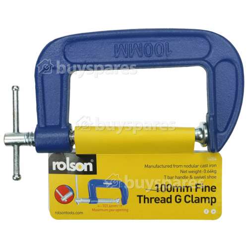 Rolson 100mm Fine Thread G-Clamp | BuySpares
