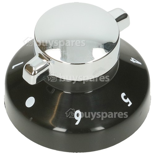 Hotplate Control Knob - Black / Chrome | BuySpares