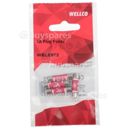 Wellco 3A Plug Top Fuses | BuySpares