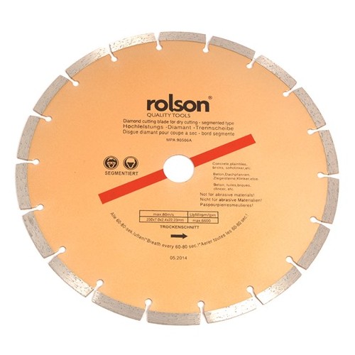 Rolson Rolson Dry Cut Segmented Diamond Tipped Blade - 230mm. Part ...