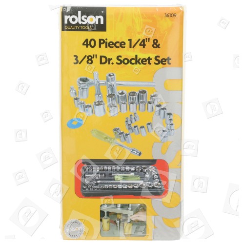 Rolson Rolson 40 Piece 1/4" 3/8" Drive Socket Set. Part Number 36109 ...