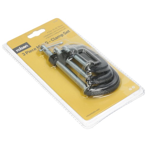 Rolson Rolson 3 Piece Mini G-Clamp Set. Part Number 14189. | eSpares