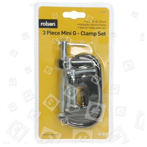 Rolson Rolson 3 Piece Mini G-Clamp Set. Part Number 14189. | eSpares