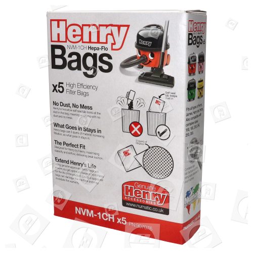 Numatic Numatic (Henry) NVM-1CH 3 Layer HepaFlo Filter Vacuum Bags ...