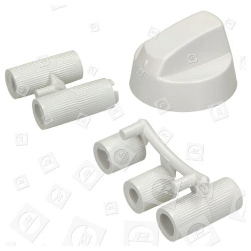 Leisure BGH1W Universal Multifit Cooker Control Knob, White, 42mm | eSpares