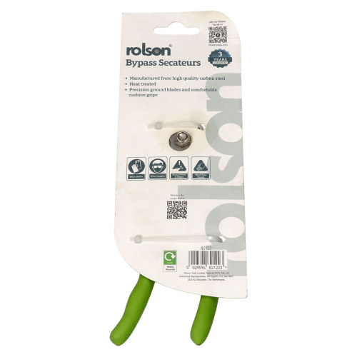 Rolson Bypass Garden Secateurs - 200mm. Part Number 82122. | eSpares