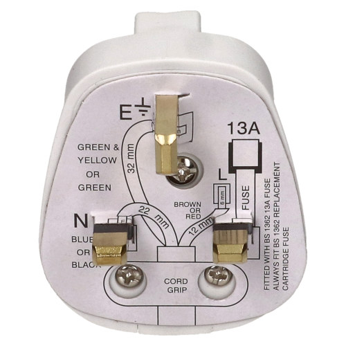 Wellco 13A 3 Pin Mains Plug With Finger Grip | eSpares