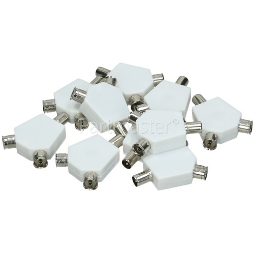 Wellco Co-axial Plug To 2 Sockets (Pack Of 10) | www.partmaster.co.uk