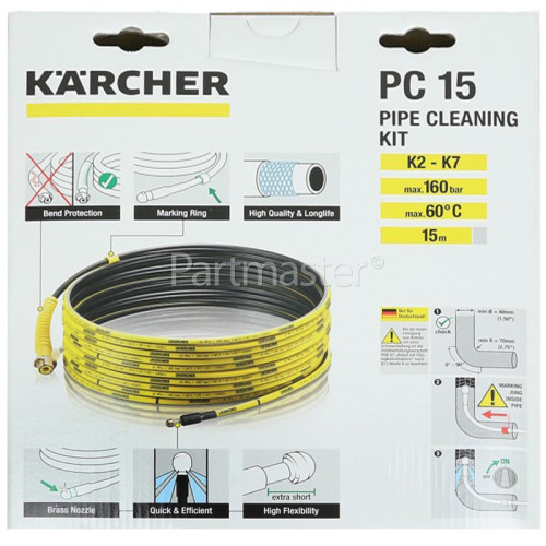 Karcher K2-K7 Drain Pipe Cleaning Hose - 15m | www.partmaster.co.uk