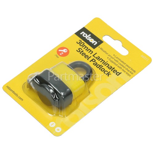 Rolson 30mm Weatherproof Steel Padlock | www.partmaster.co.uk