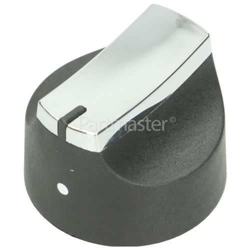 Hotplate Control Knob - Black / Chrome | www.partmaster.co.uk
