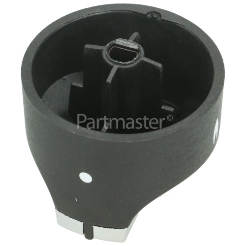 Hotplate Control Knob - Black / Chrome | www.partmaster.co.uk