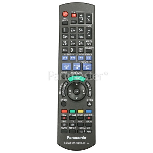 Panasonic N2QAYB000462 DVD Recorder Remote Control | www.partmaster.co.uk