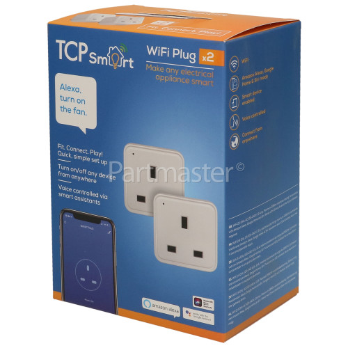 TCP Smart WiFi Single Plug 13amp Socket (Twin Pack) | www.partmaster.co.uk