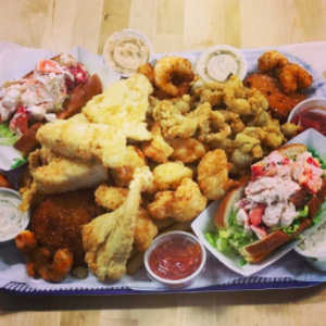 A fried seafood platter to end all fried seafood platters.