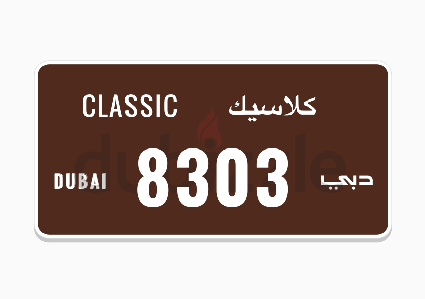 VIP Dubai Classic Number Plate | دوبيزل