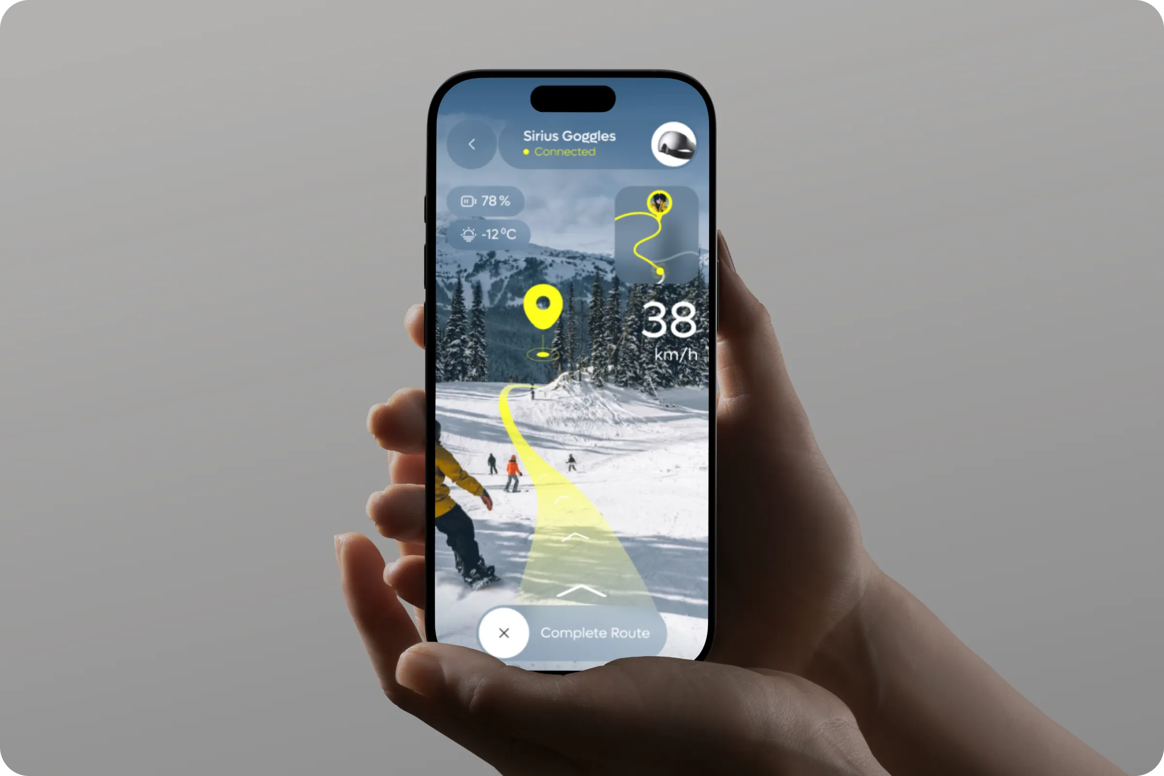Sirius - Smart AR Ski Goggles Mobile App & UX UI Design