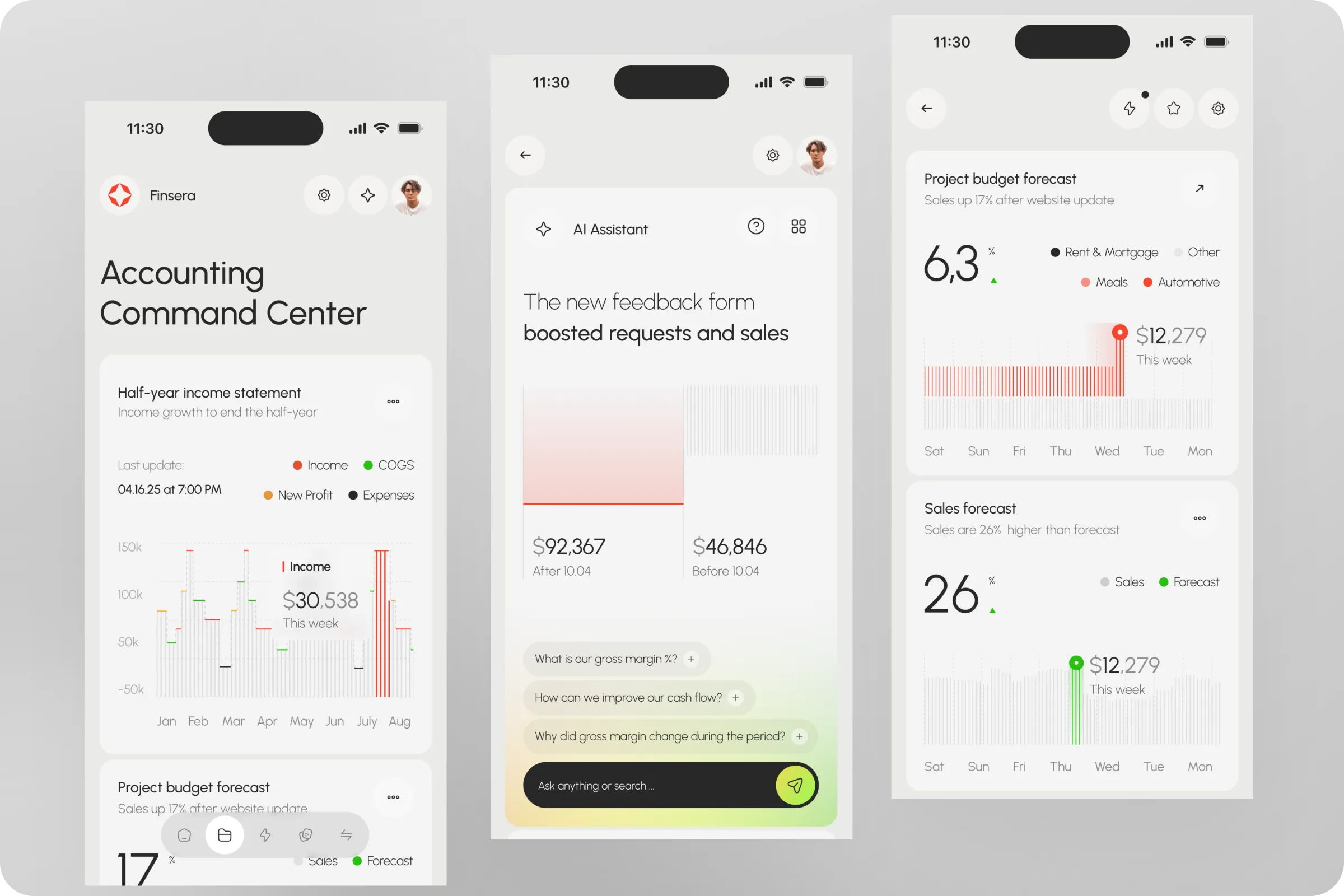 Finsera AI - Sales CRM Mobile App & UX UI Design