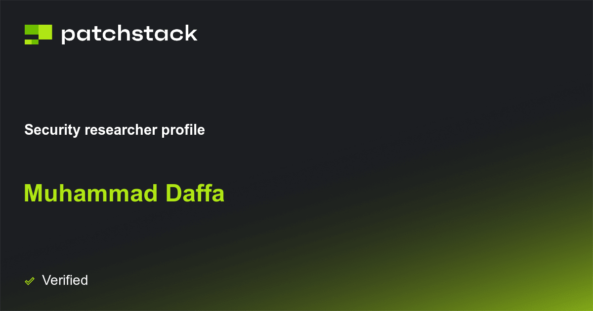 Muhammad Daffa - Patchstack Alliance Verified Researcher