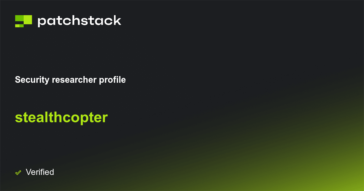 stealthcopter - Patchstack Alliance Verified Researcher