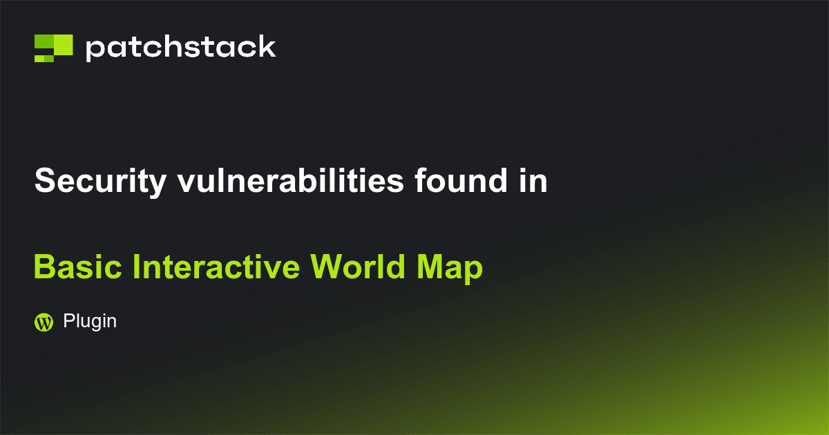 Basic Interactive World Map Vulnerabilities - Patchstack