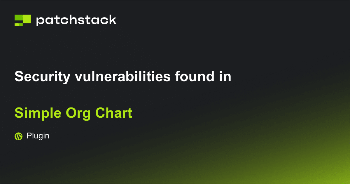 Simple Org Chart Vulnerabilities - Patchstack