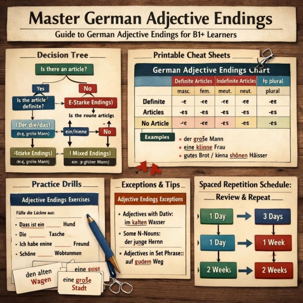 German Adjective Endings: The "One-Table" Shortcut (2026) | German ...