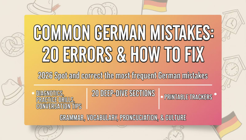 Common German Mistakes: 20 Errors & How to Fix 2026 | German Online Tests