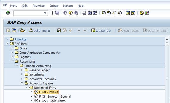 Posting of vendor Invoice