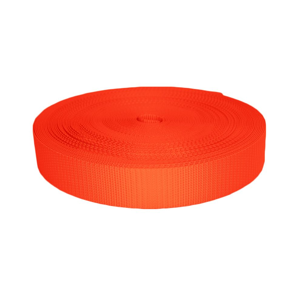 38mm UV Resistant Polyester Webbing Orange, 2000kg BS ...