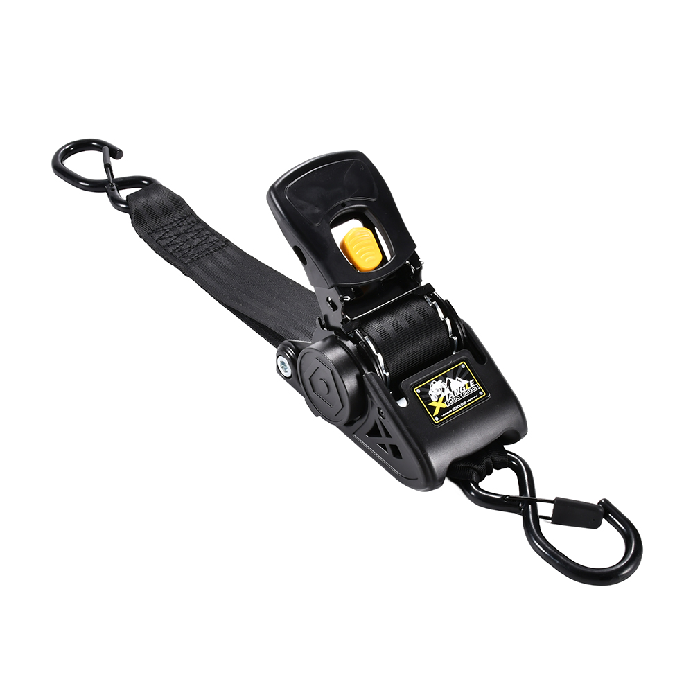 2" x 10' Self-Winding Retractable Ratchet Strap, Spring Loaded S-Hooks ...