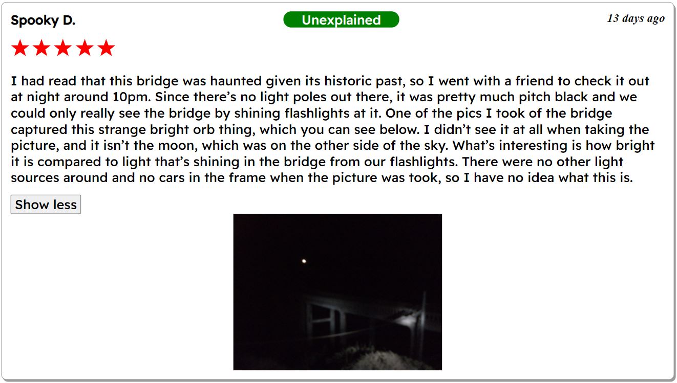 Spooky Dooky | Rate Any Spooky Place