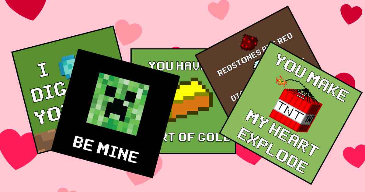 Free Minecraft Valentines Day Cards With 5 Epic Designs