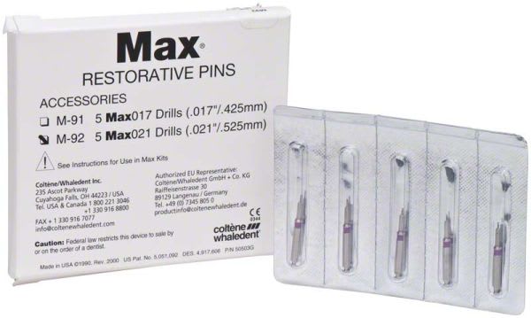 STIFTER MAX PIN BOR M-92 021 LILLA 5 STK COLTENE Jacobsen Dental