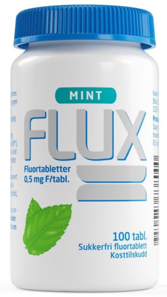 FLUX FLUORTABLETTER 0.5 MG F MINT 100 STK Jacobsen Dental